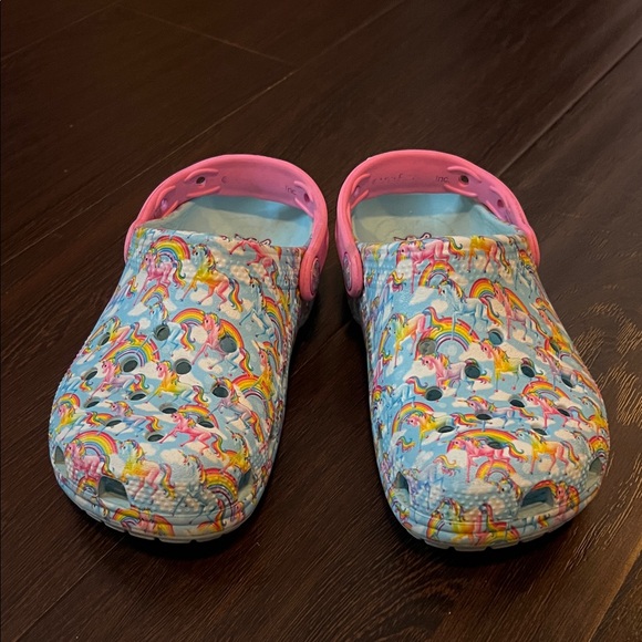 CROCS | Shoes | Crocs Lisa Frank 9s Nostalgic Kids Unicorn Rainbow Pink ...